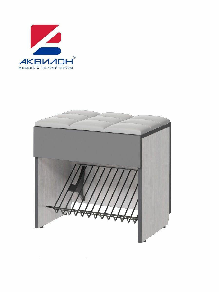 Обувница для прихожей с сиденьем ELZA 5.1 Ясень Анкор Аквилон