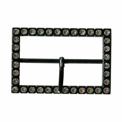 GB 1194-KY15 Micron пряжка со стразами 40×60 мм №06 черный никель с прозрачной вставкой