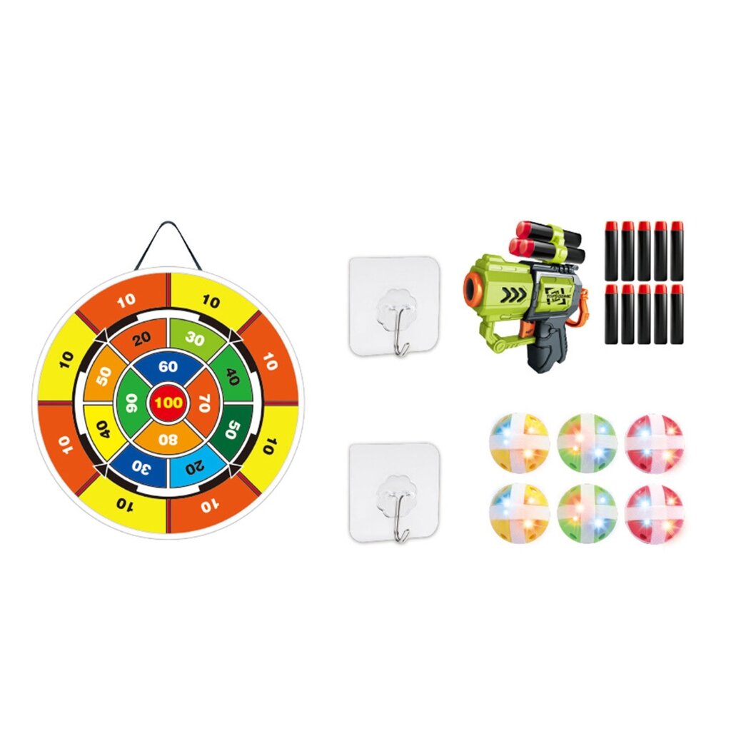 Уличные игрушки, Детский мишень для стрельбы с липкими мячами и подсветкой, мягкий стрелковый пистолет - односторонний номер - 1, 1 коробка