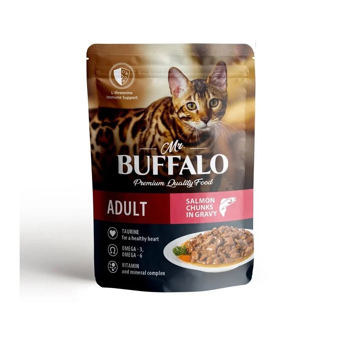 Mr.Buffalo 90119/В304 ADULT пауч. для кошек с чувствительной кожей Лосось в соусе 85