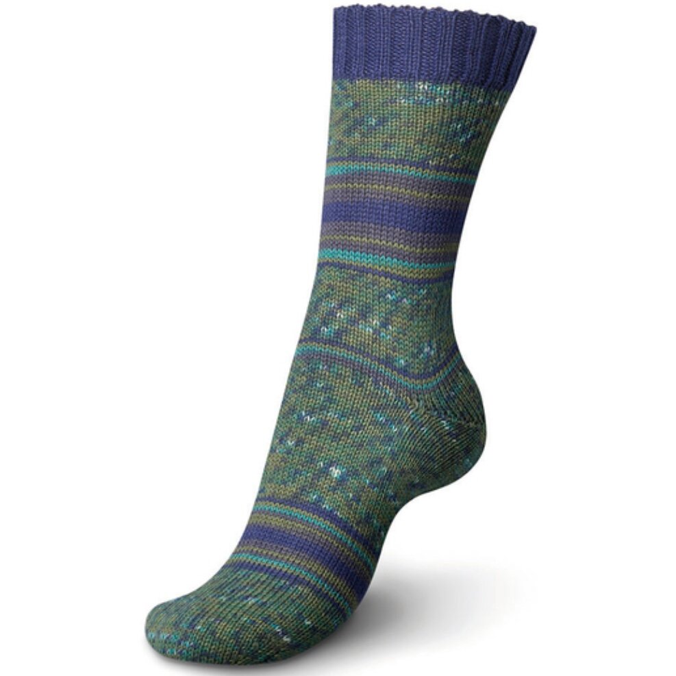 Pairfect /Пайрфект/ пряжа Regia, 4 нитки, MEZ, 9801613 (07121, PAIRFECT, lagune color (лагуна), бирюзовый/зеленый/синий)