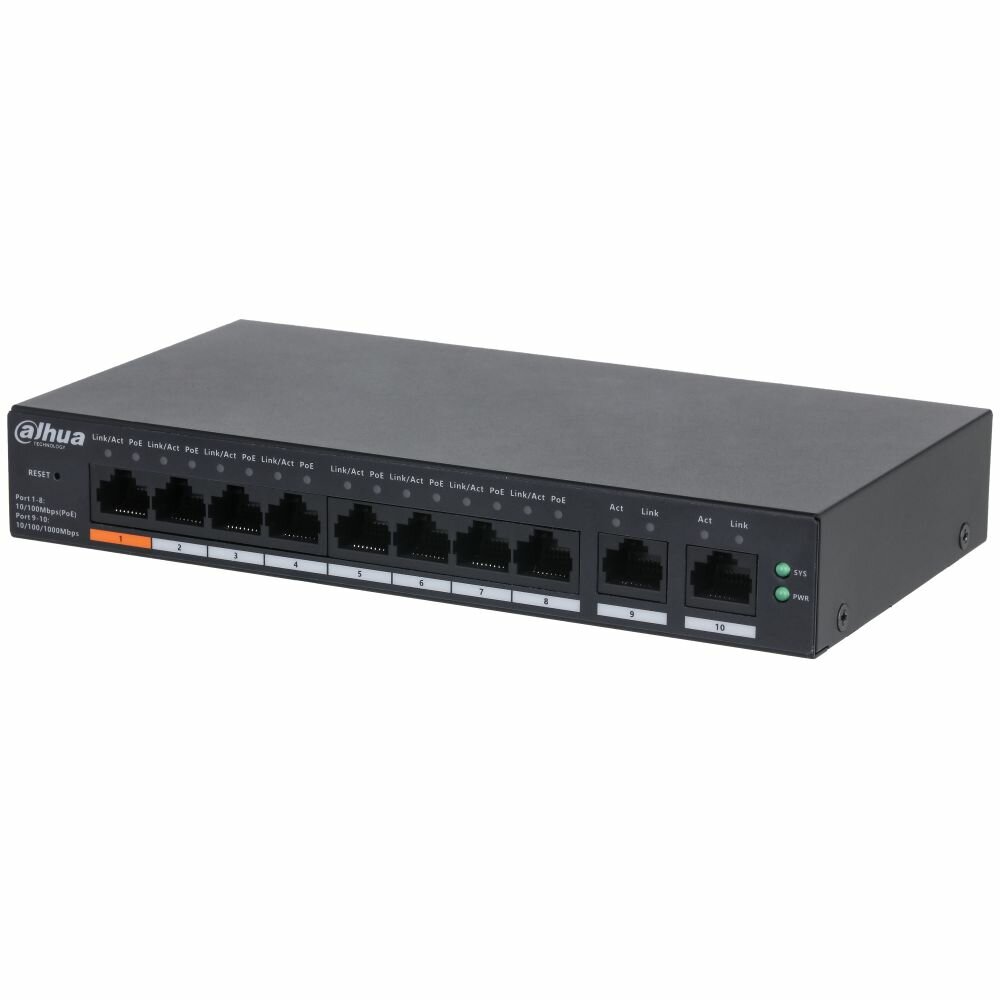 8-портовый PoE коммутатор с функцией облачного управления DH-CS4010-8ET-60