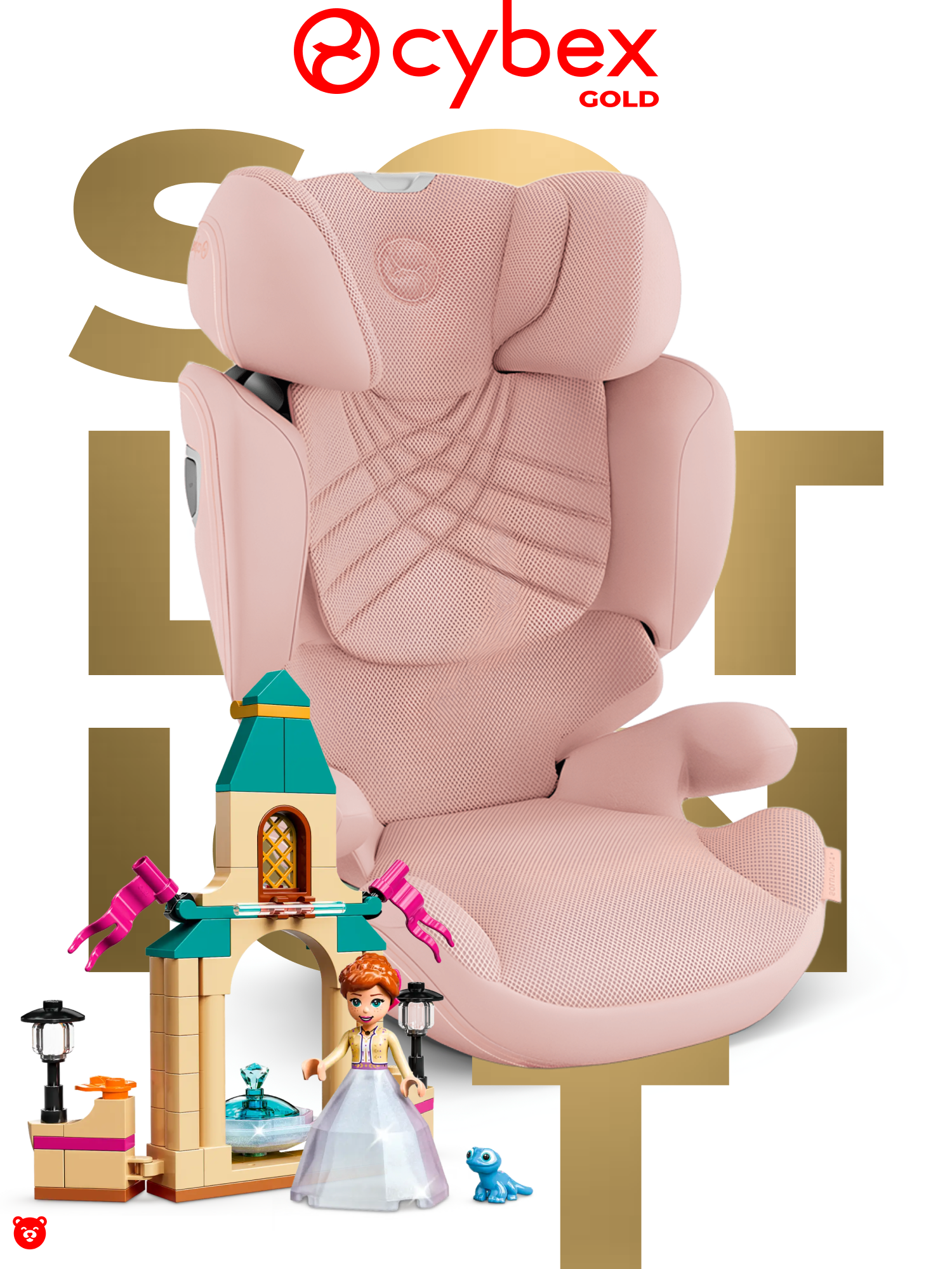 Lego промо Cybex Solution T i-Fix Автокресло 3-12 лет, Peach Pink PLUS