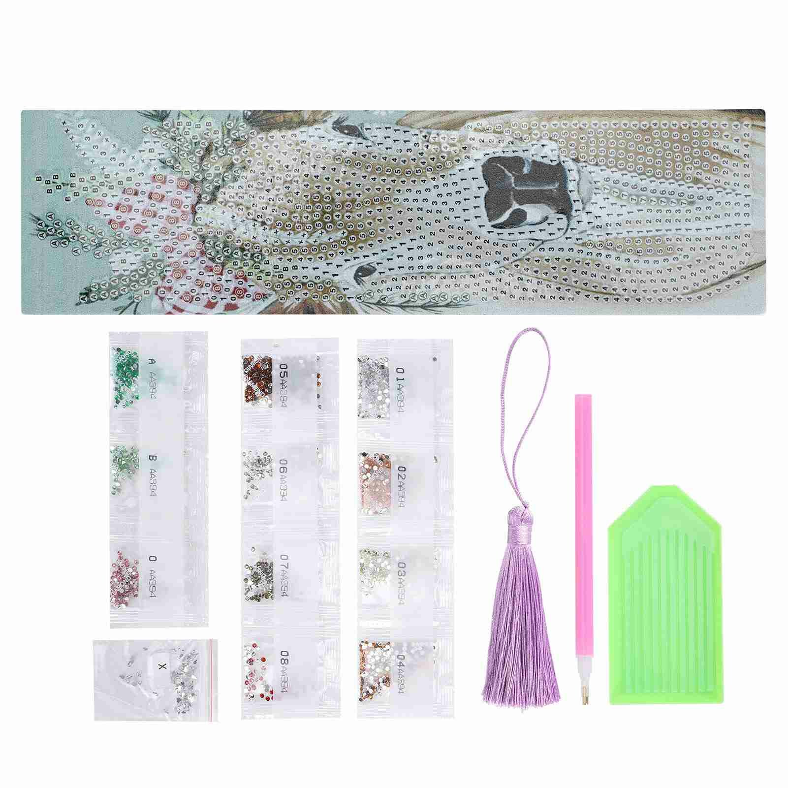 Diamonds Painting Bookmarks with Tassel Pendant Bookmark Art Craft for DIY MakingDeer Pattern