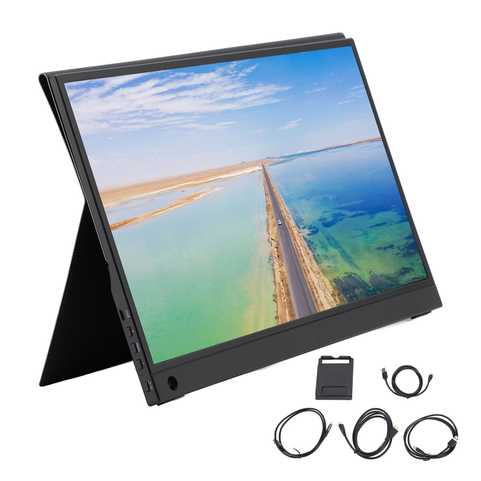 15,6-дюймовый портативный монитор IPS Ultra Slim HDR-дисплей с сенсорным экраном USB Type C HD мультимедийный интерфейс HDR двойной экран для телефона компьютерных игр