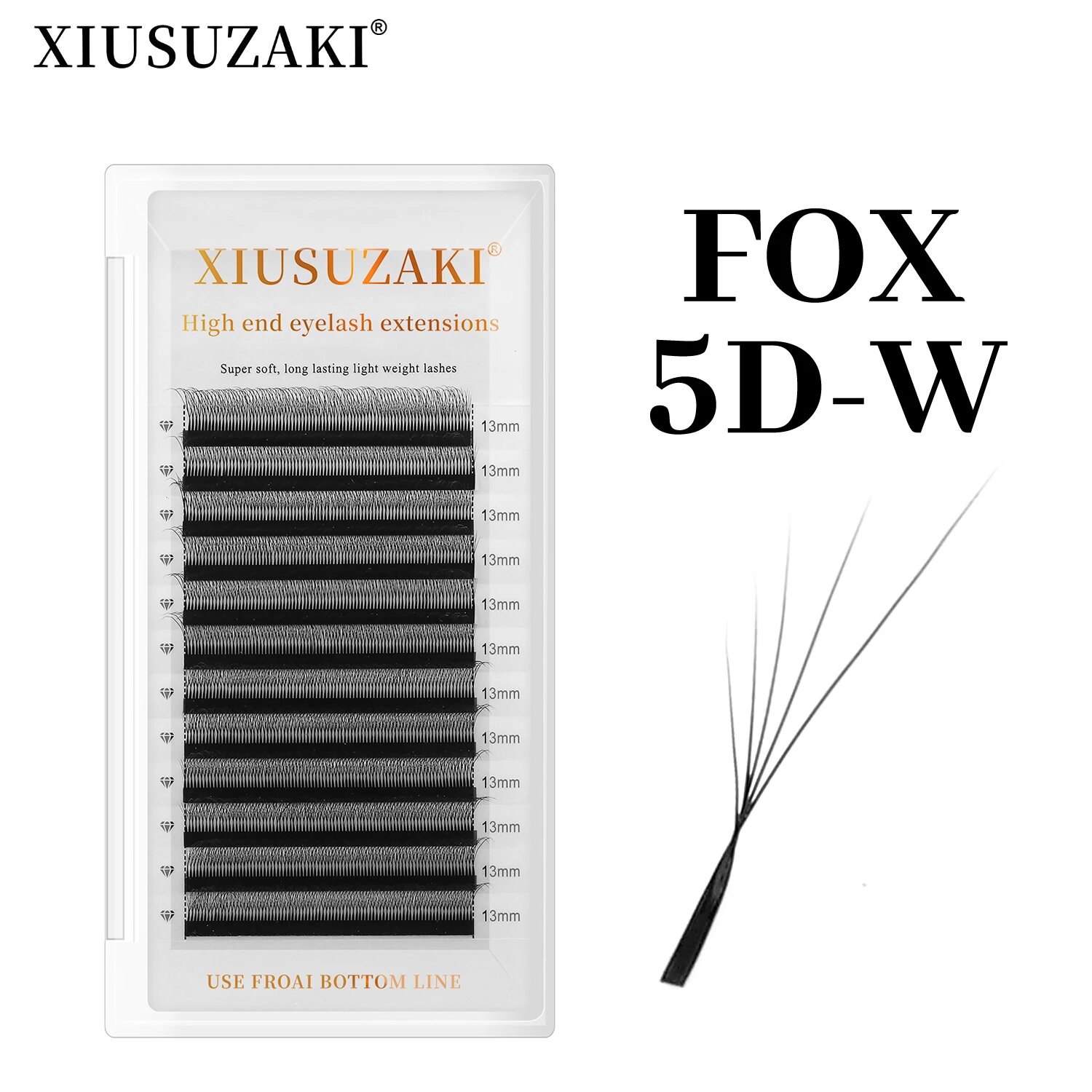 XIUSUZAKI Fox 5D-W ресницы веерные C изгиб 12 мм