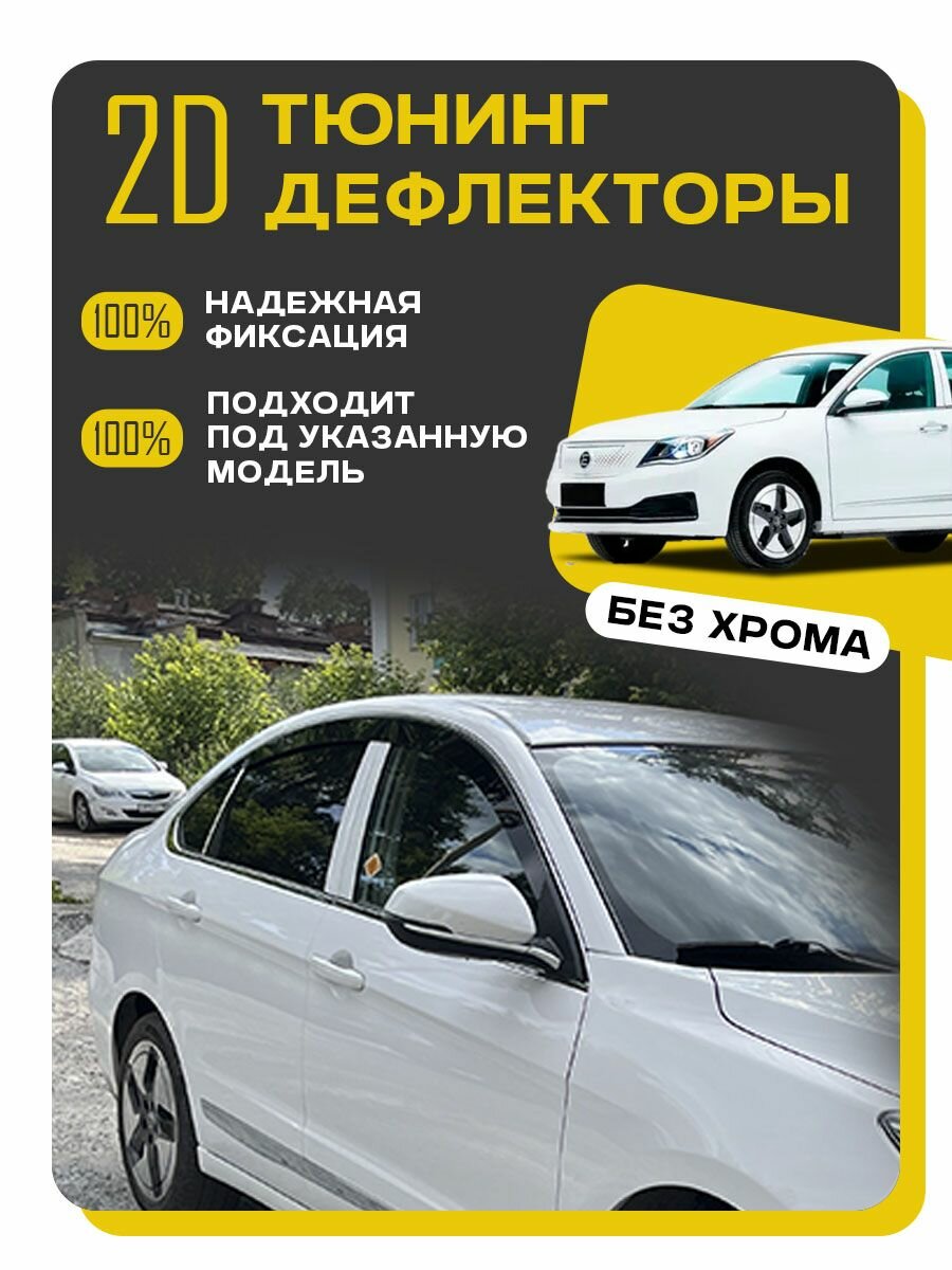 Плоские тюнинг дефлекторы для Evolute I-Pro (2022-н. в) 2d дефлекторы / Ветровики 2д на Эволют Ай Про. Комплект 6 шт