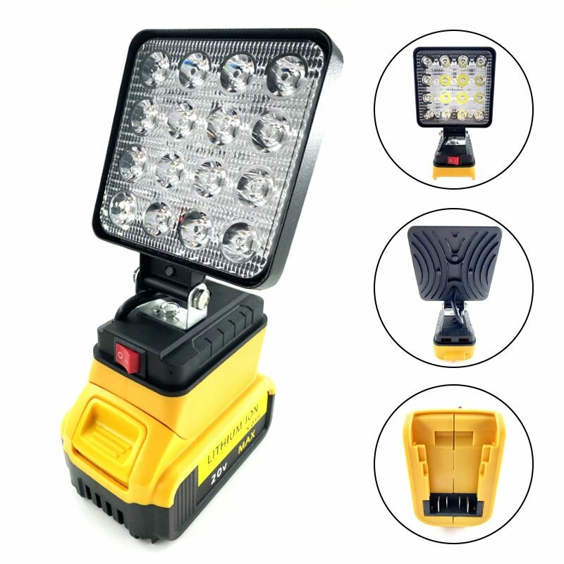 Аккумуляторный светодиодный рабочий фонарь для батареи Dewalt 20v 18V