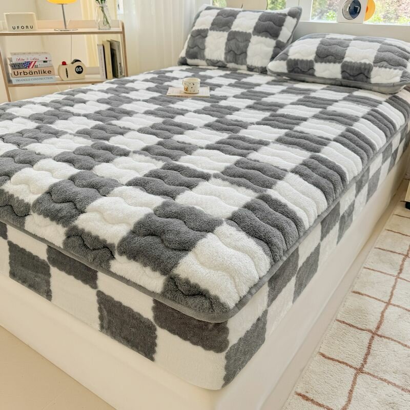 Простыня, Арктический Бархат, 150 x 200 см, на резинке, серая