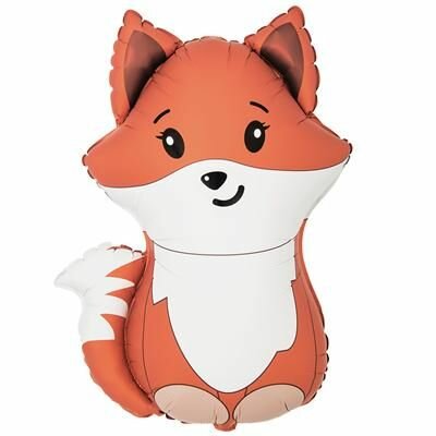 Воздушный шар фольгированный весёлая затея Лиса милая, оранжевый, 35"