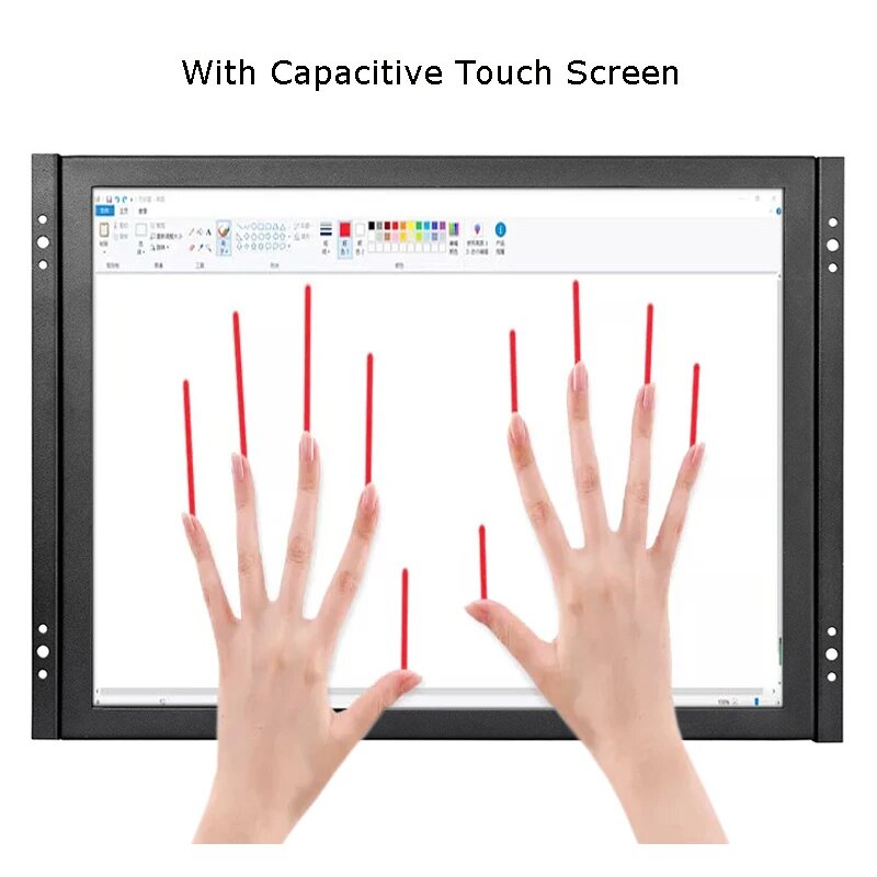 Промышленный сенсорный монитор G15 15 дюймов 1024x768 Capacitive touch, Европейская вилка (EU Plug)