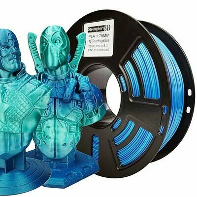 PLA Multicolor Green Forge Blue Stronghero3D пластик многоцветный Синий-зеленый градиент 1.75 мм 1 кг