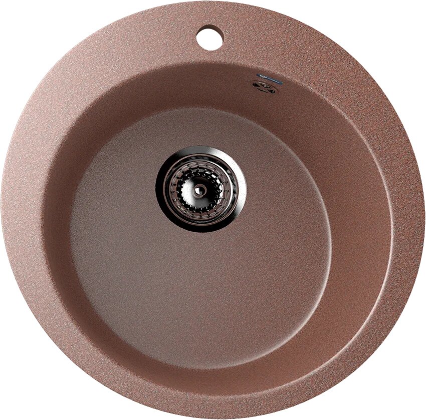 Мойка кухонная Ulgran U-405 -307 49x49, мойка для кухни, коричневая, матовая, круглая, российская