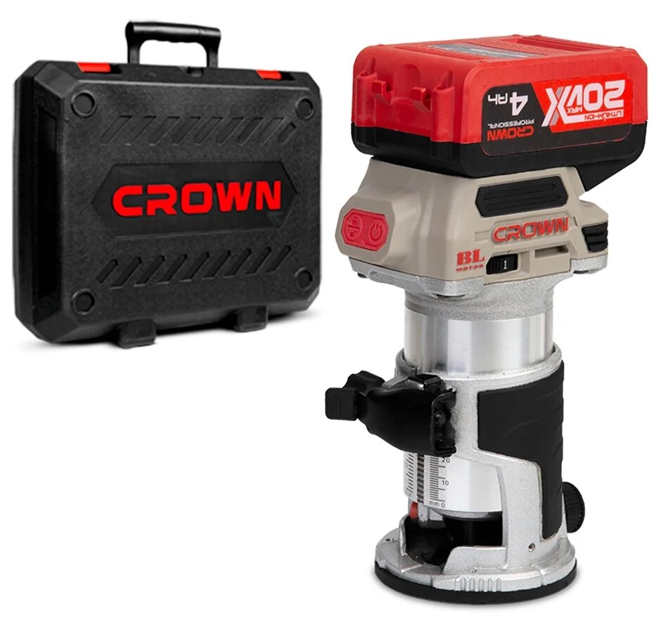 Аккумуляторный кромочный фрезер Crown CT26010HX-4 BMC