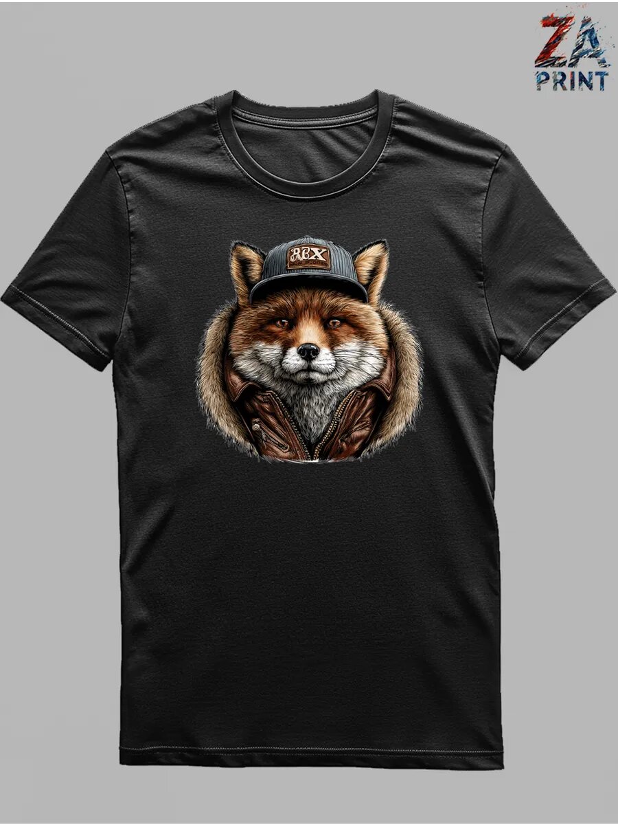 Футболка модный лис куртка