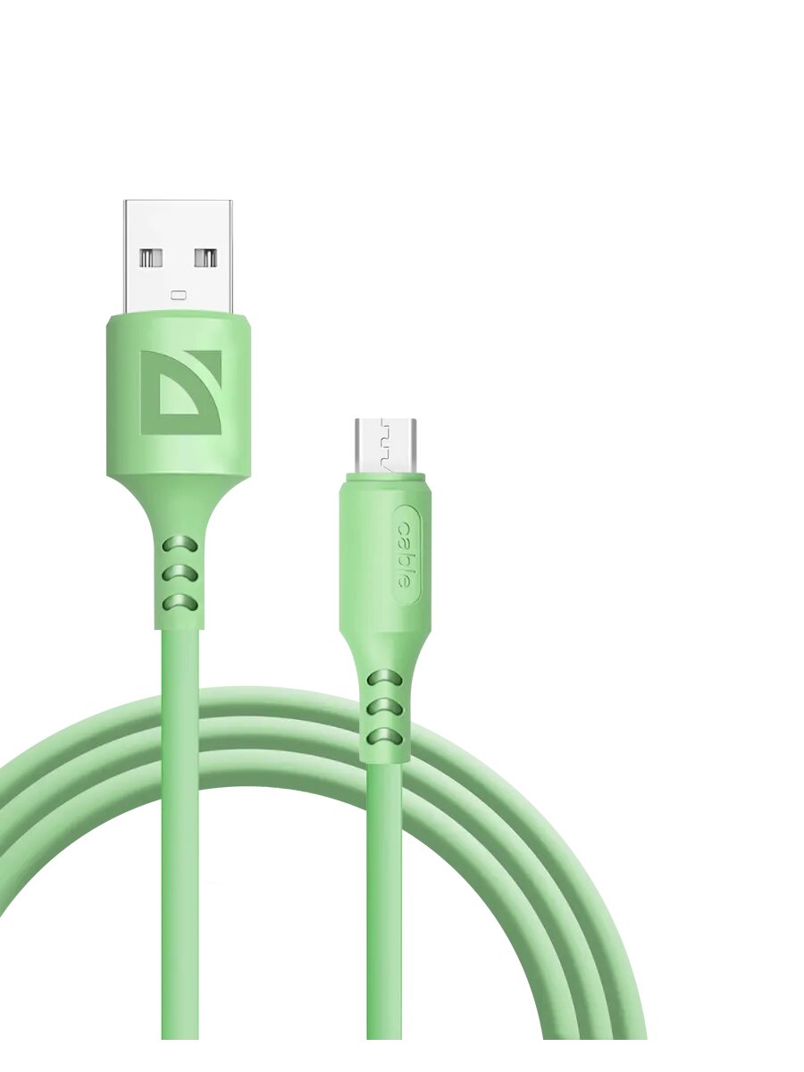 USB-кабель F207 Micro 1м, 2.4А, силикон 87108GRN