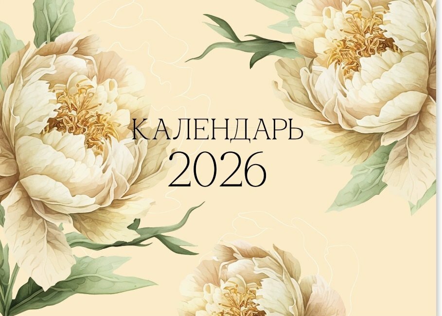 Календарь 2026г 300*220 "Flowers" настенный, на скрепке