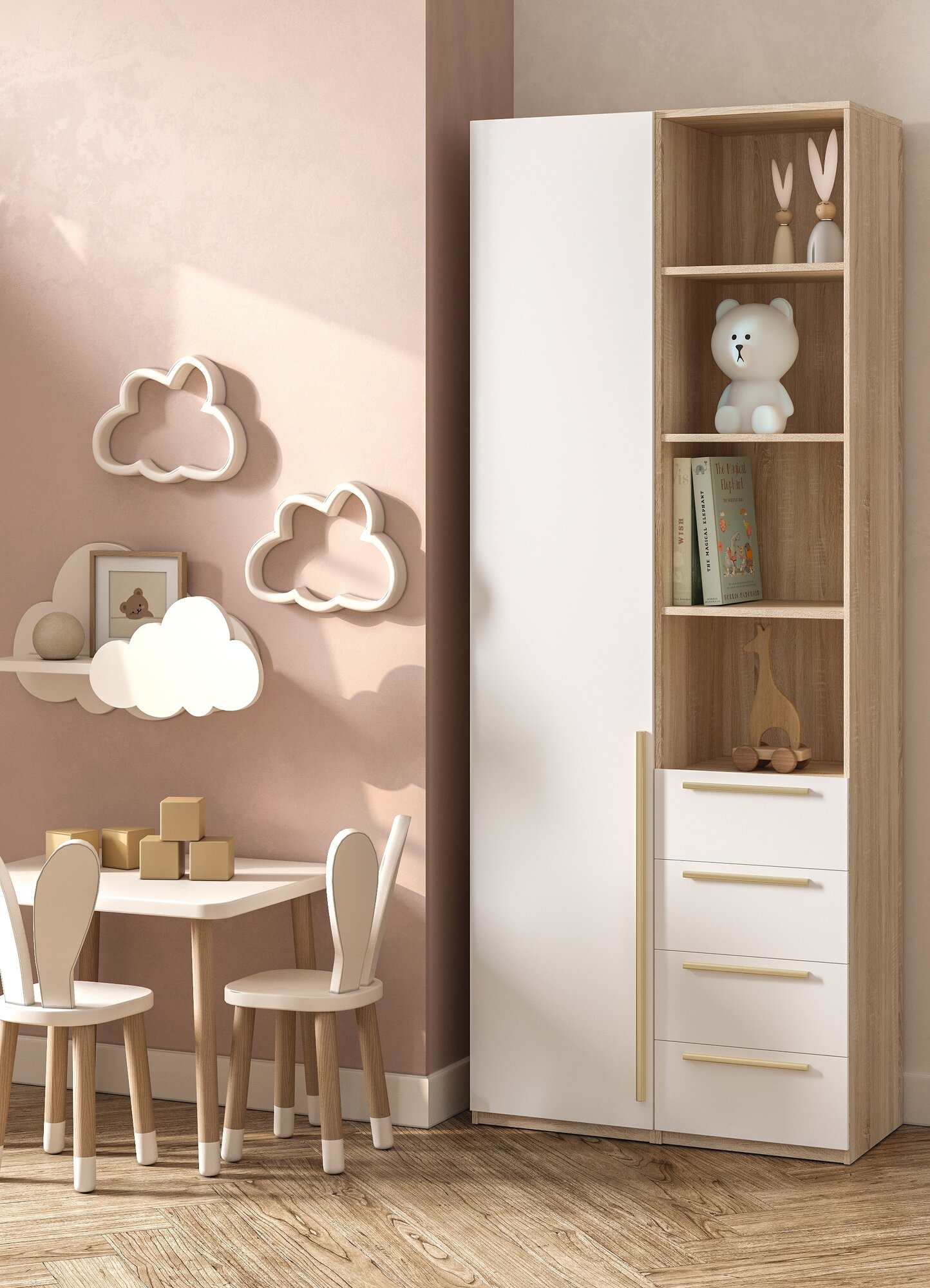 Шкаф распашной Хейсон-26 Дуб Сонома для одежды однодверный 80*200*40