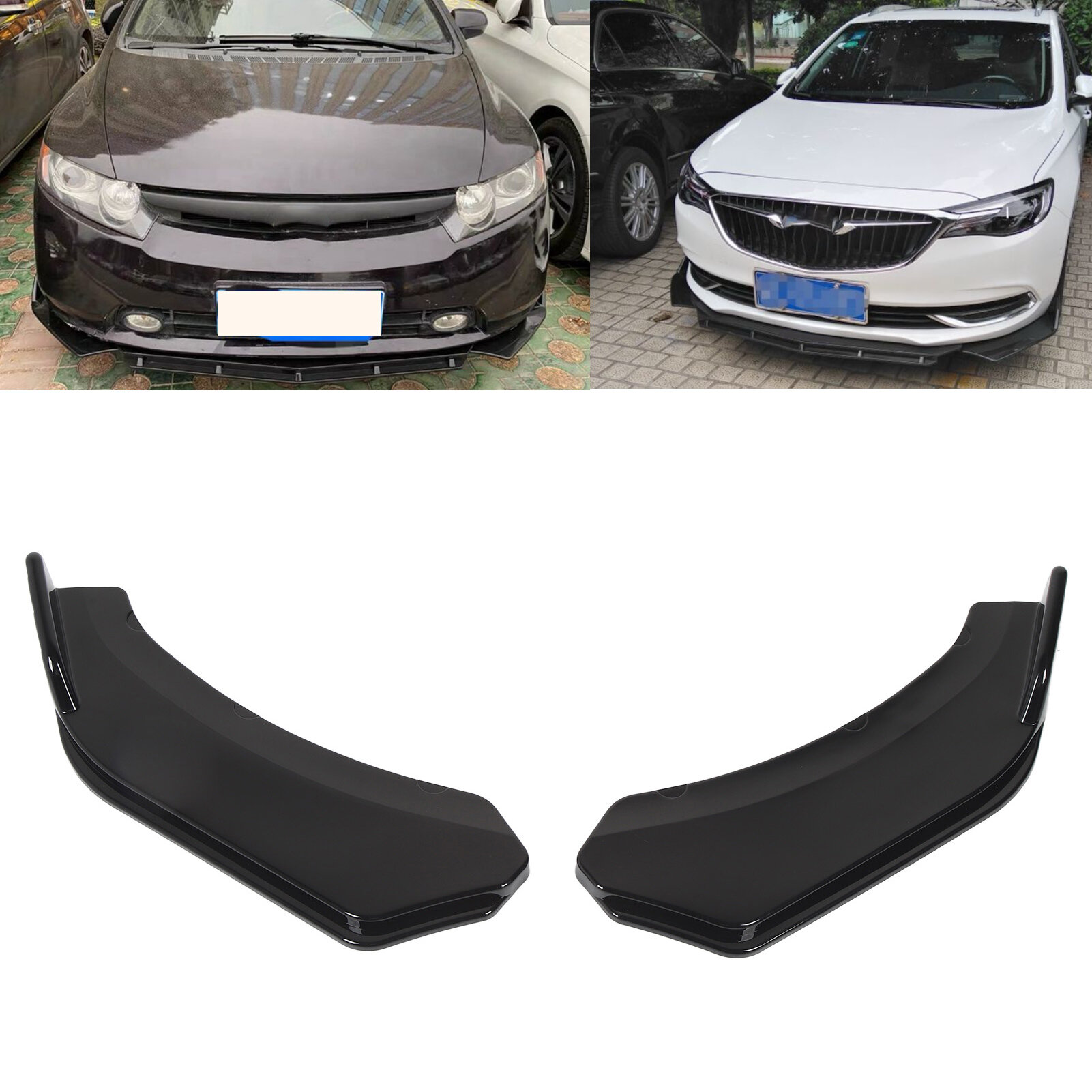 2 шт. угол губ переднего бампера 56 см левый и правый бампер протектор глянцевый черный разветвитель губ для автомобиля