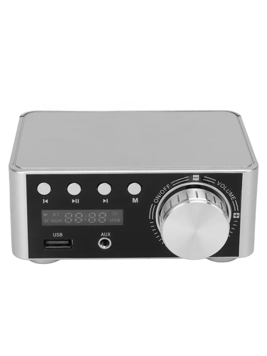 Усилитель Bluetooth Silver Mini Bluetooth 5.0 Цифровой — фото 1