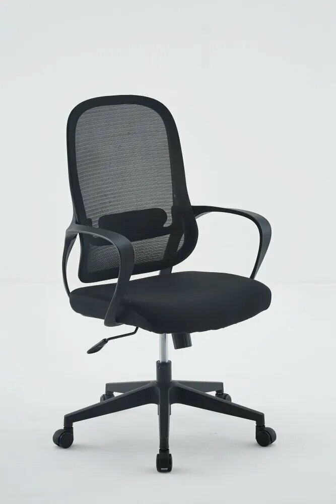 Стикс Детское компьютерное кресло, Кресло компьютерное офисное , стул компьютерный для школьника детский игровой с мягкой сидушкой, обивка дышащая ткань сетка, крестовина пластик, черный