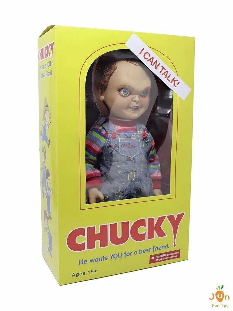 Интерактивная игрушка Mezco Child's Play Talking Chucky / детские игрушки, куклы ужасов, говорящие, с аксессуарами, подходящие в качестве подарок на день рождения