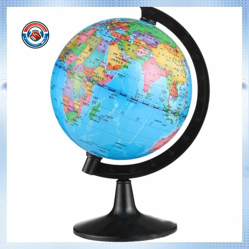 Детский обучающий глобус 19 см, ручное вращение 360 , яркий мир на стол, экологичный ABS, подарок школьнику и дошкольнику, синий океан, настольное украшение