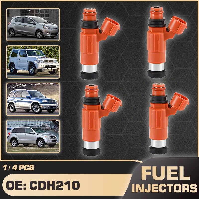 Форсунка топливной форсунки двигателя для Mitsubishi Mirage Lancer Colt Signo Virage 1997-2001 Suzuki Vitara Escudo Grand Vitara 1999-2005 гг, 4 PCS