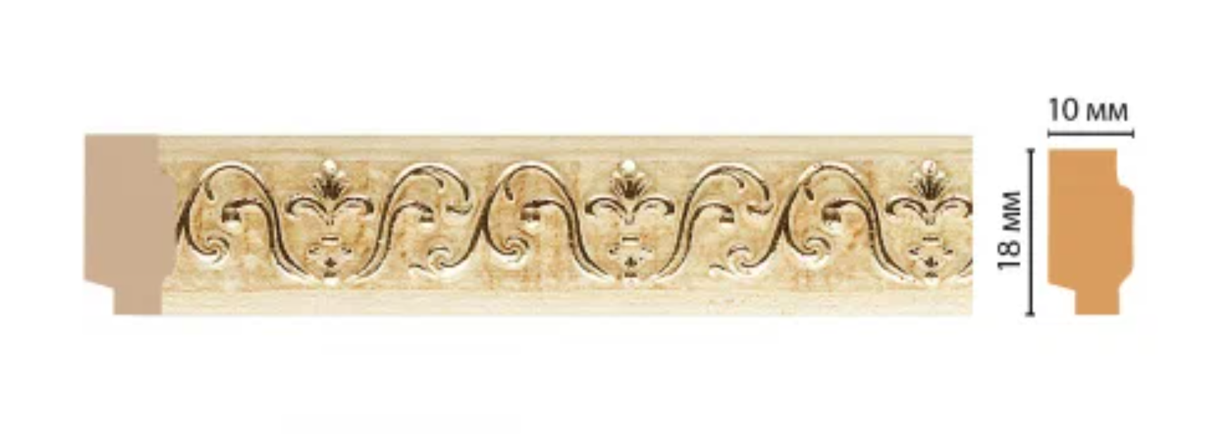 Молдинг Decomaster 158-1028ДМ В18хШ10хД2400 мм / Декомастер.
