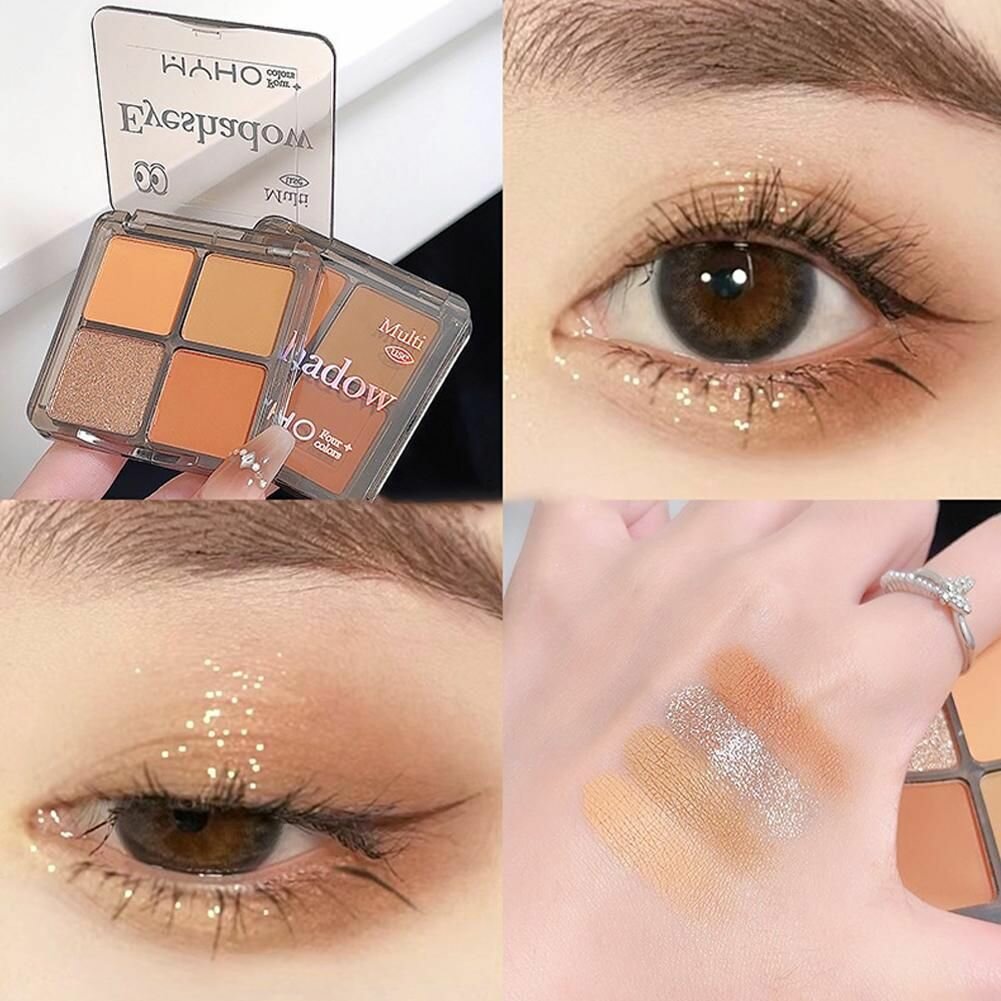 Тени для век палетка матовые и блестящие Eyeshadow Palette 4 Colors