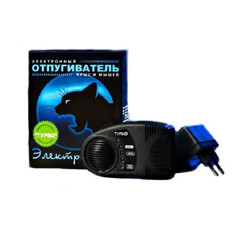 Ультразвуковой отпугиватель грызунов Электрокот -турбо Биос, черный