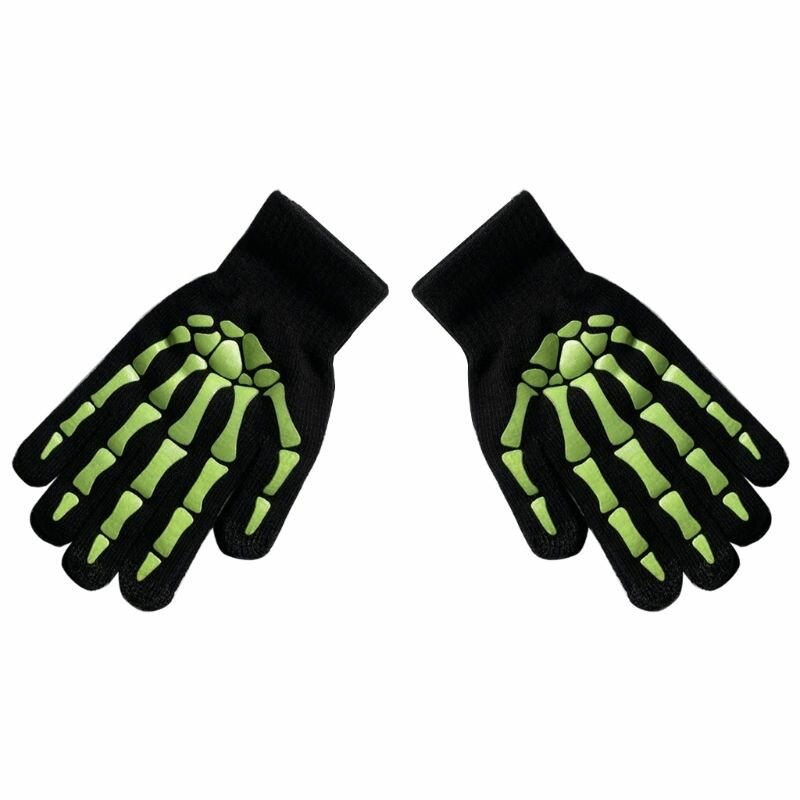 Светящиеся Перчатки С Костяным Когтем на Хэллоуин-Зеленый