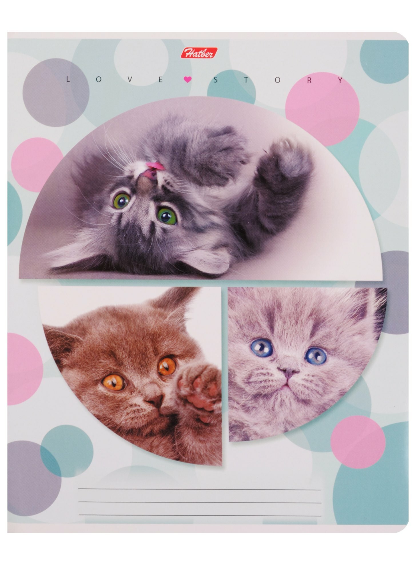 Тетрадь в клетку Hatber, "Веселый горошек", 24 листа, в ассортименте