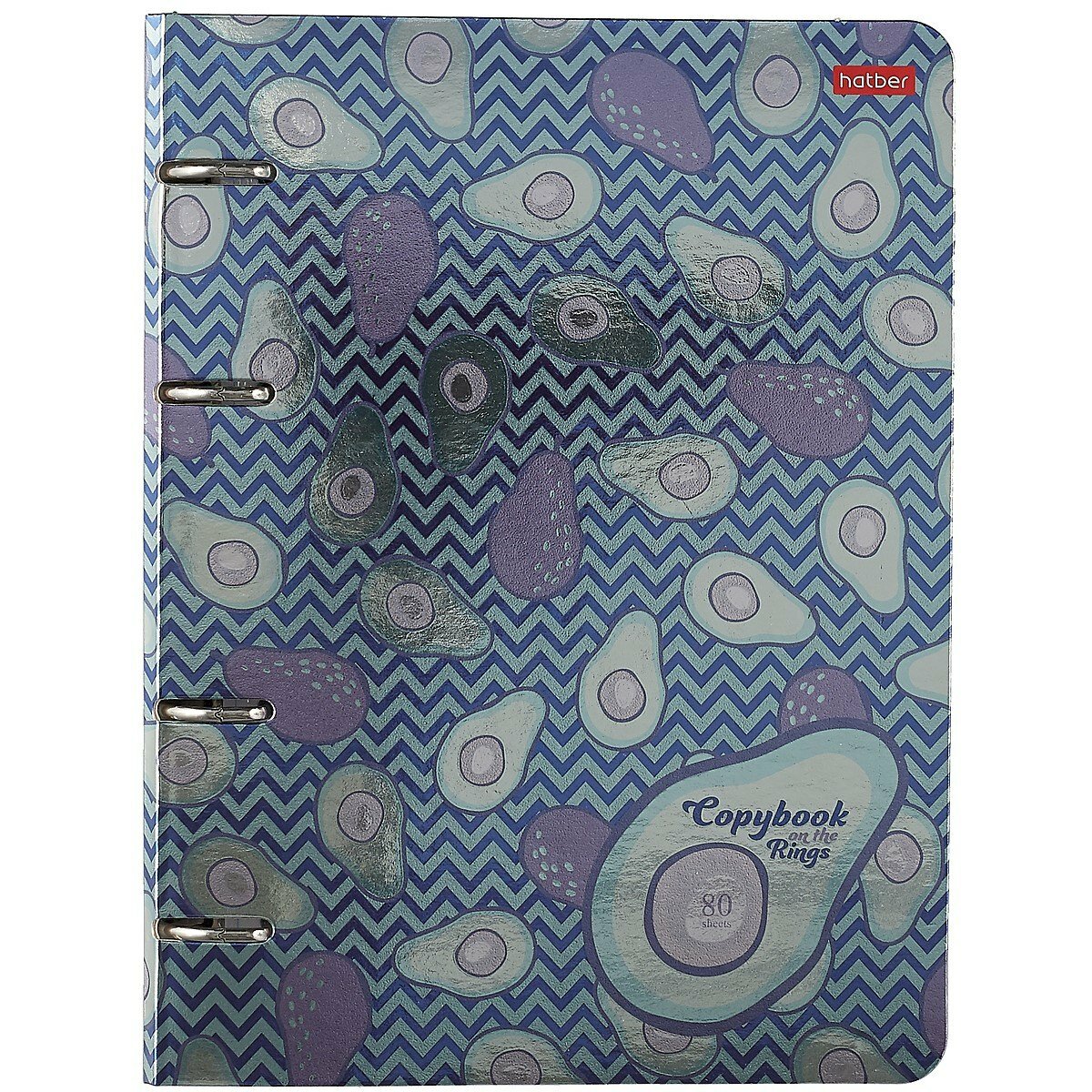 Тетрадь на кольцах в клетку Hatber, "Авокадо", 80 листов