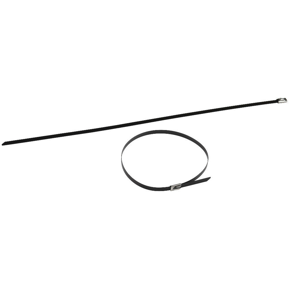 Стяжка кабельная ЭРА 200х4,6 мм с полимерным покрытием нержавеющая сталь черная (10 шт.) (NO-225-256)