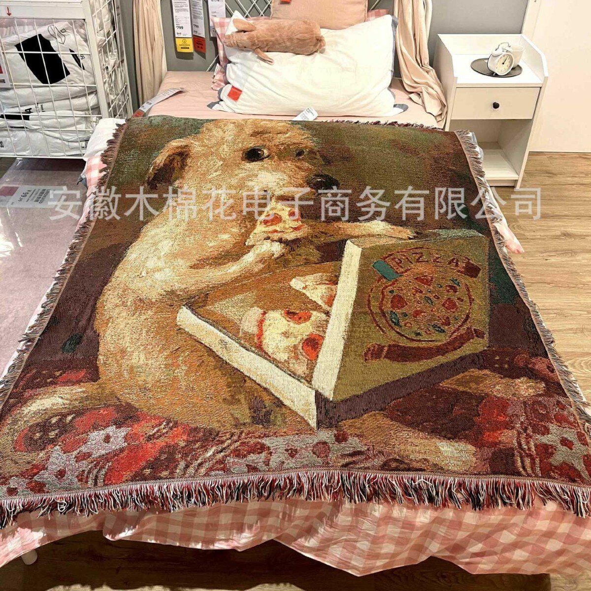 House of Wishes Плед Декоративное одеяло для рисования маслом в стиле ретро , Лавсан, Хлопок, 160 см х 130 см