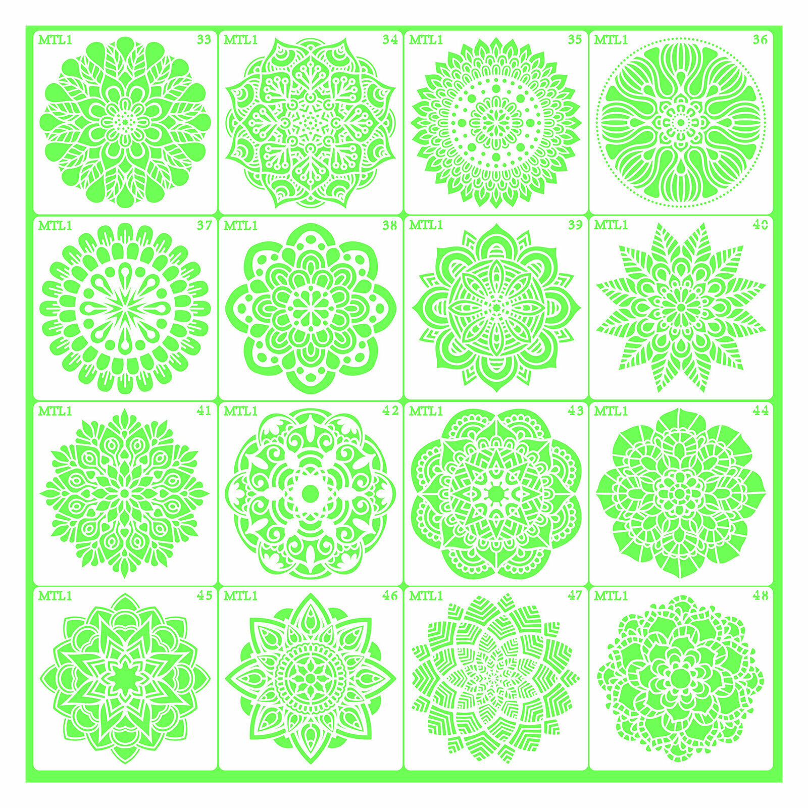 Трафареты Для рисования 16 Листов / набор Больших Шаблонов Для Рисования Ткани Из Плитки Мандала
