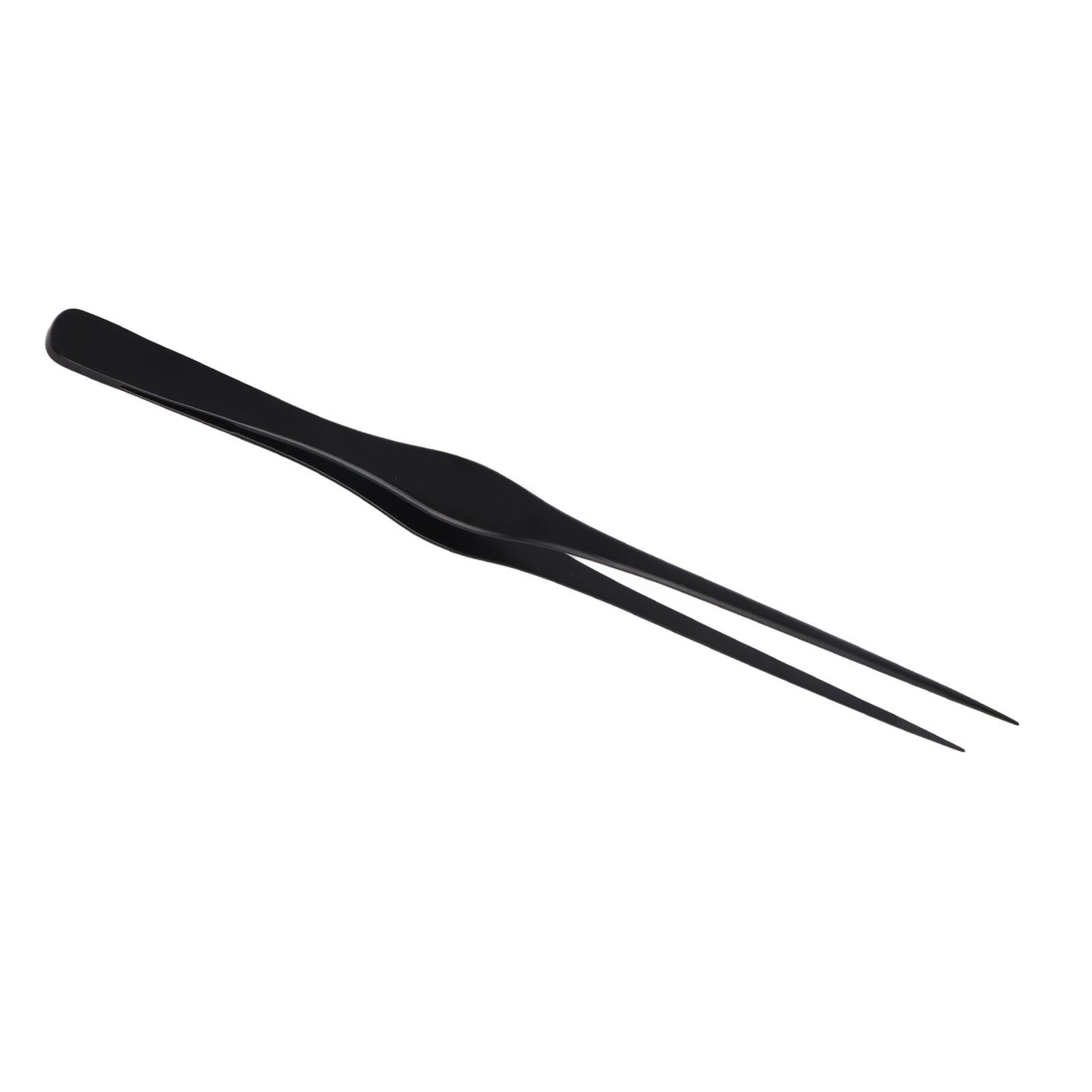 Пинцет для аквариума из нержавеющей стали, щипцы для аквариума с длинной ручкой, щипцы для аквариумных растений, подложки, гравийные кораллы, матовый черный прямой пинцет