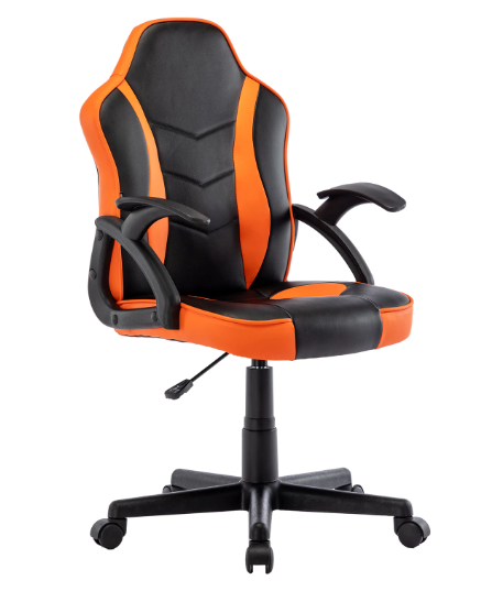 Кресло игровое BRABIX Shark GM-203, экокожа, черное/оранжевое, 532513