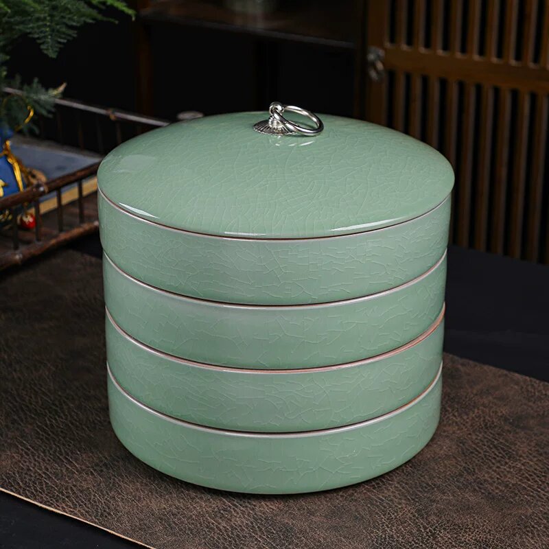 Geyao чайная банка керамическая большая банка для чая с крышкой белый чай Пуэр чайный торт банка упаковка для чая