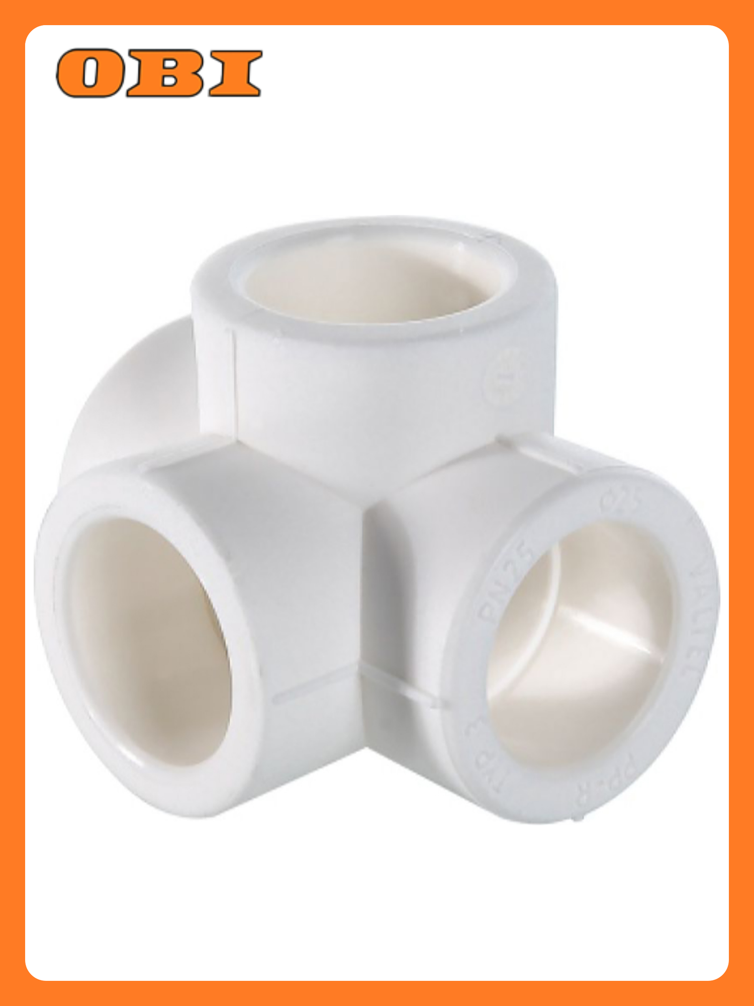 Крестовина VALTEC, полипропилен, 25мм, равнопроходная, 90°, белая