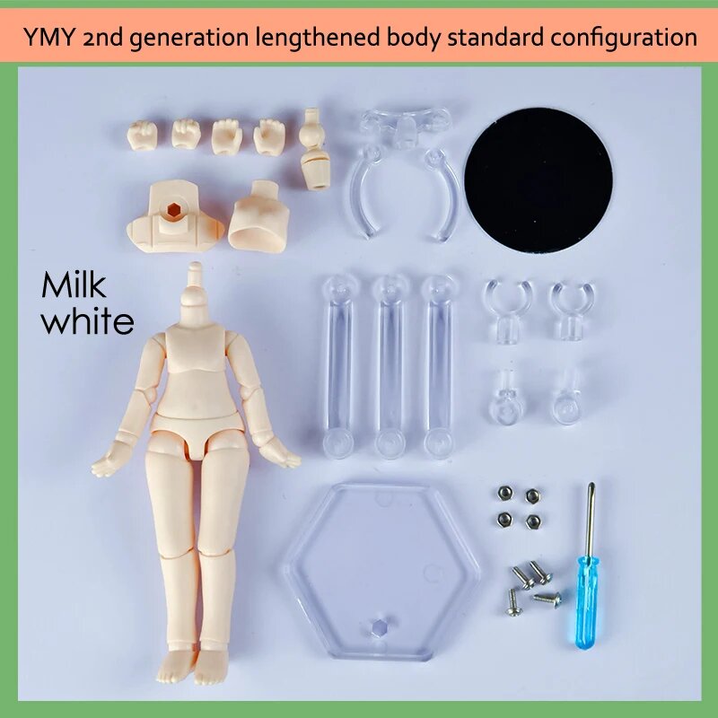 Шарнирное кукольное тело Ymy Ob11 Белый, Milk White Long
