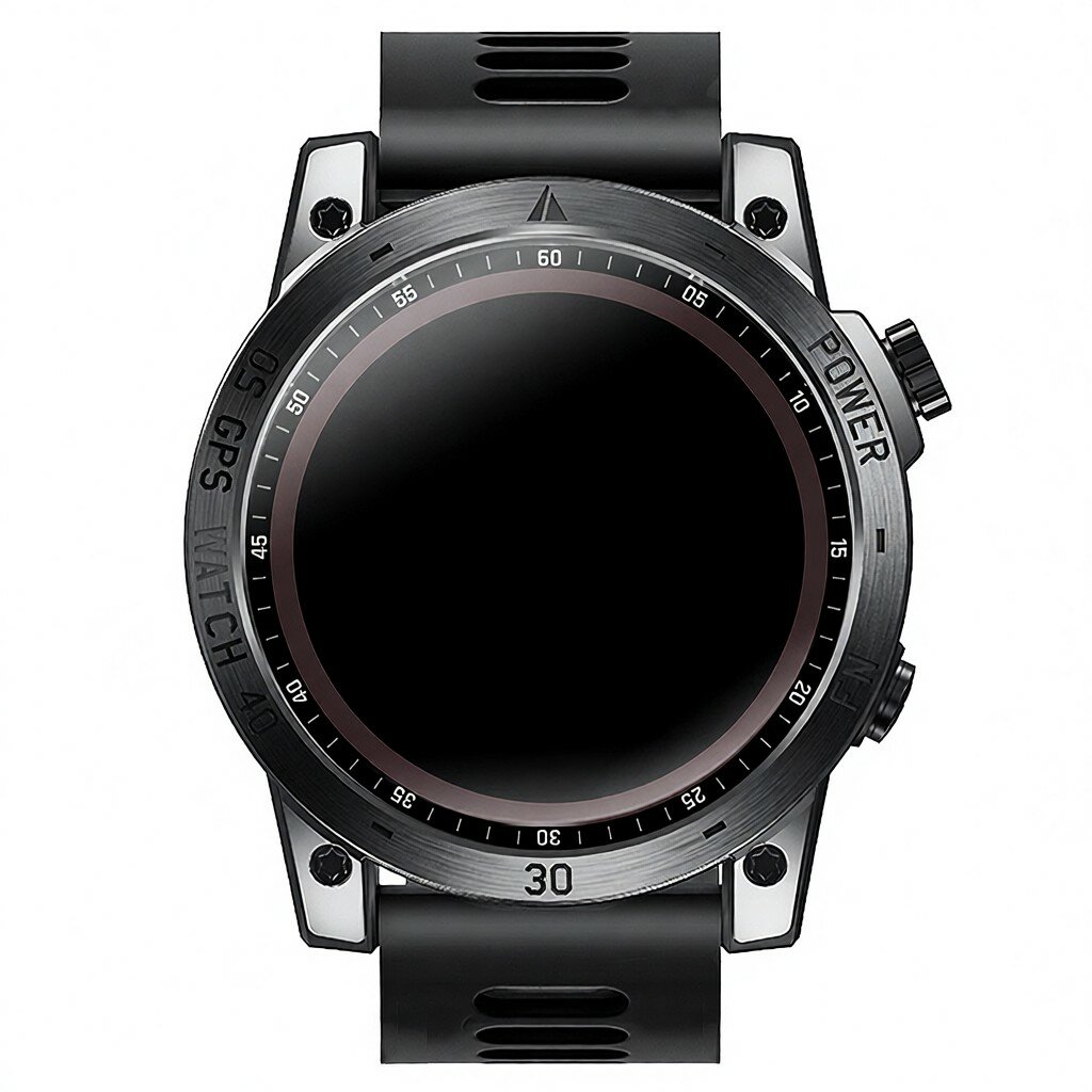 GPS мужские спортивные часы с 네 глобальными спутниками 1.43' AMOLED дисплей 50M водонепроницаемый трекер здоровья и спортивные режимы смарт-часы Black 46.5x46.5x12.5cm 57g 580mAh 20 дней автономности BLE 5.0 iOS 10.0 Android 5.0