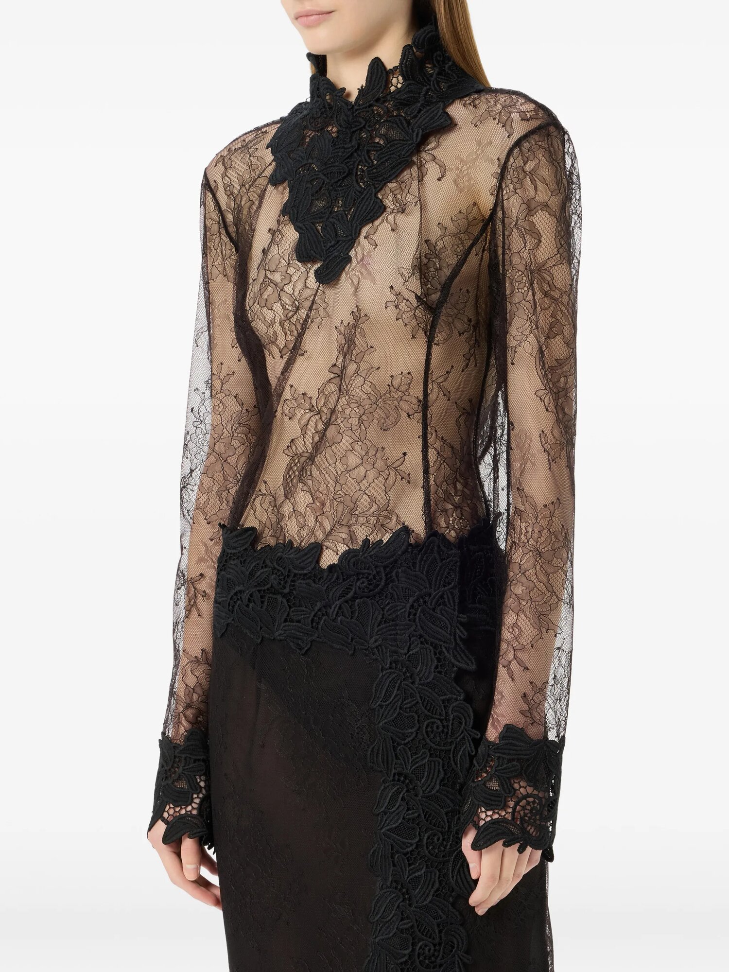 Боди бельевое Blumarine Lace bodysuit, размер 44, черный — фото 1