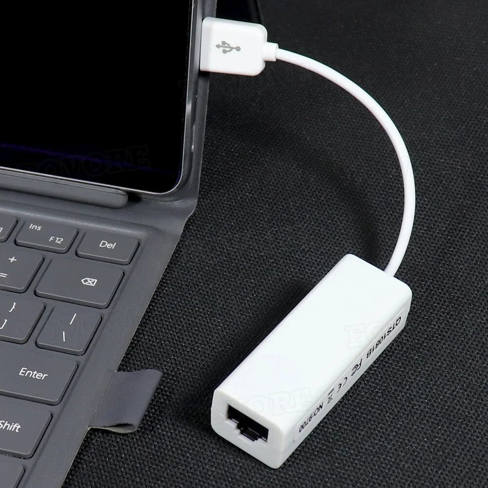 Портативная сетевая карта FOVORE от USB 2.0 к RJ45, 10 Мбит/с, адаптер Micro USB к RJ45 Ethernet Lan для ПК, ноутбука, Windows XP 7 8