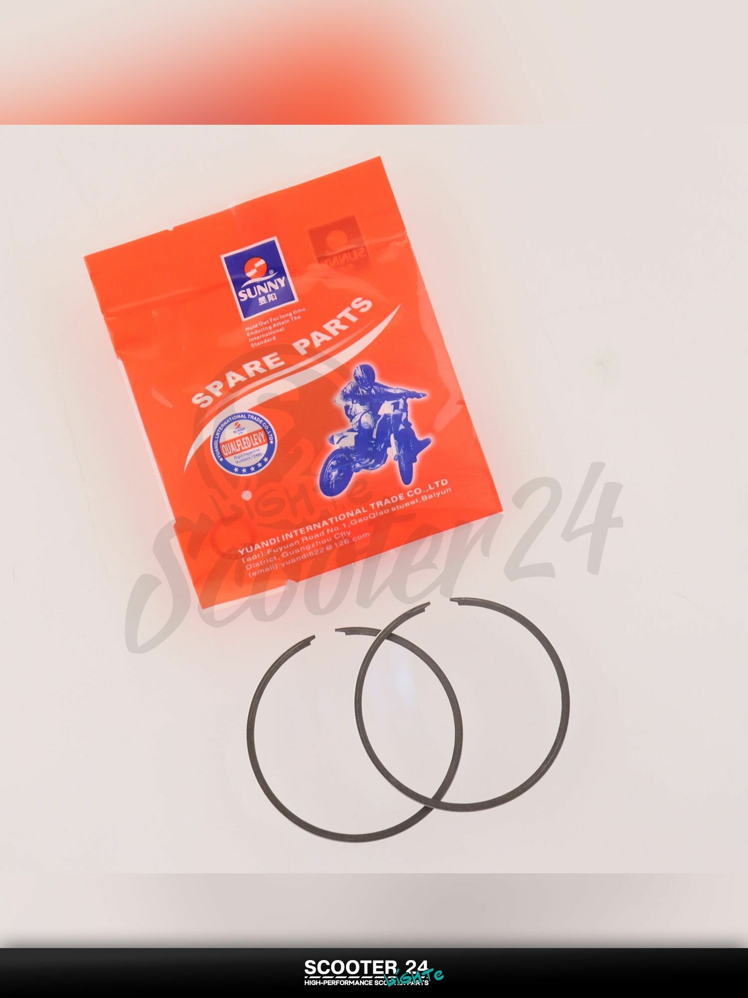 Кольца комплект на мотоцикл и скутер Suzuki AD / Сузуки Аддресс 100 кубов . STD ( 52,50) "SUNY" (mod.B)