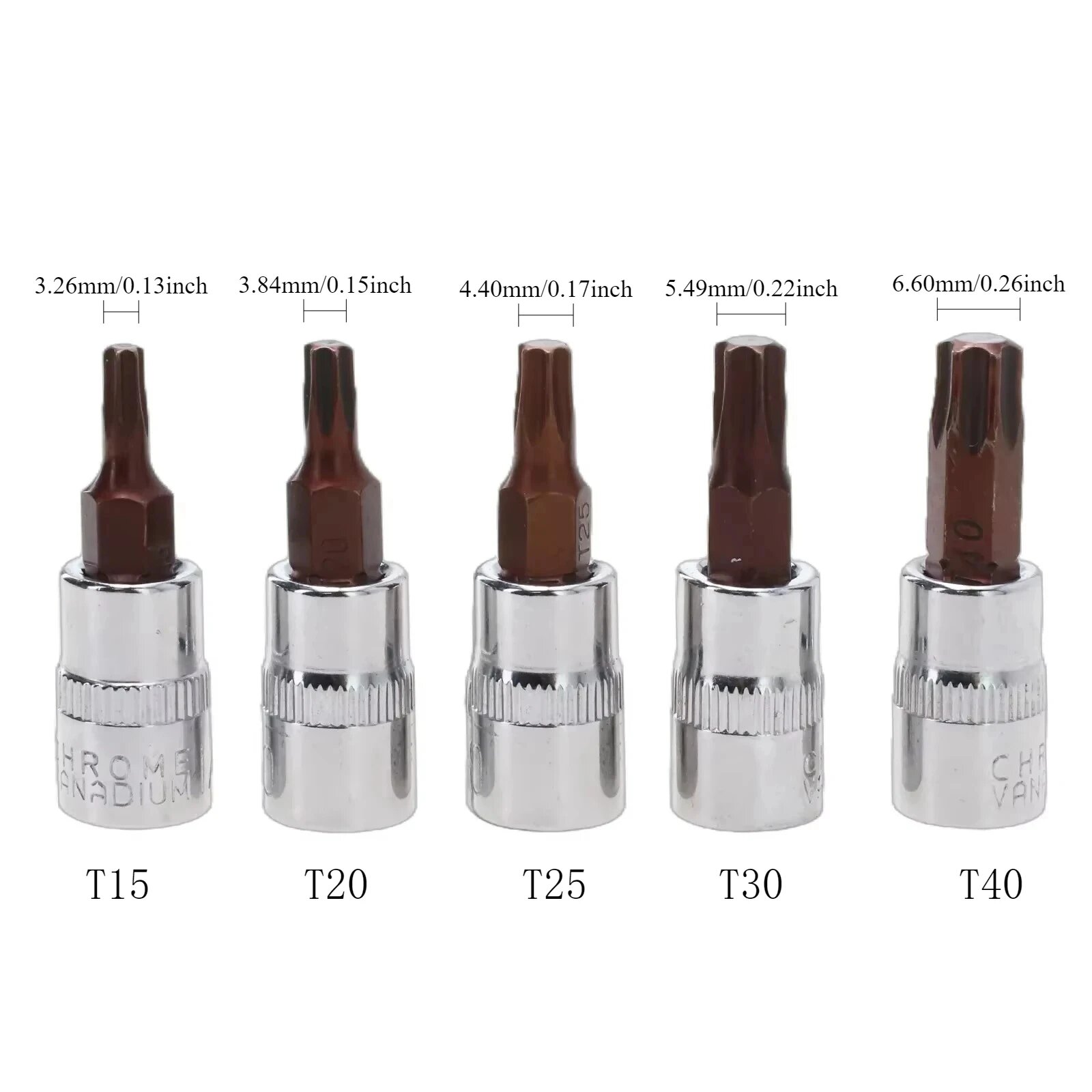 Набор Из 5 Отверток Torx И 4-дюймовых Ключей С Торцевыми Головками T15, T20, T25, T30, T40, А Также Адаптер Для Ключей