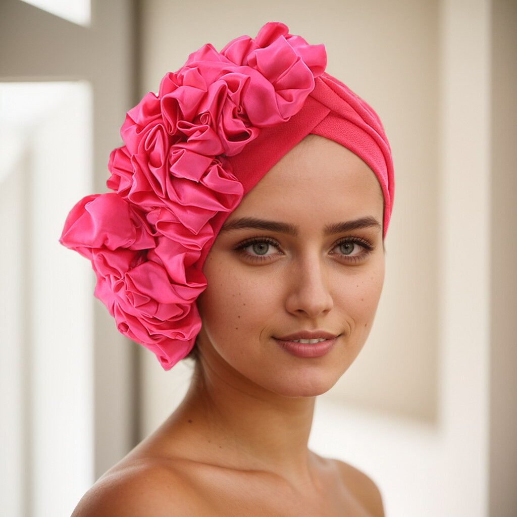 DIY Кепка Европа Америка Тюрбан Плиссе Золотой Декор