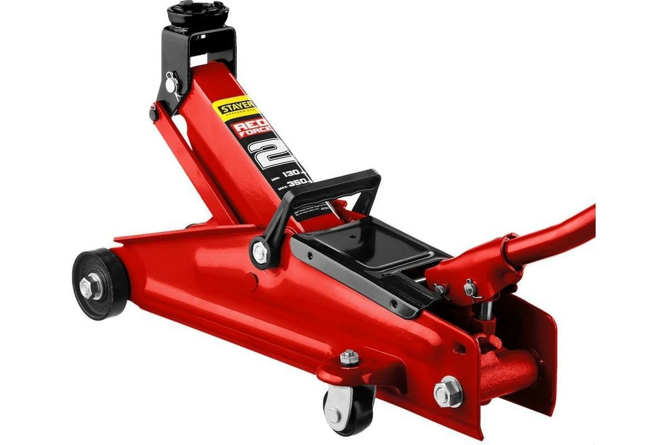 STAYER R-28 RED FORCE, 2т, 130-350 мм, Подкатной домкрат для легковых а/м