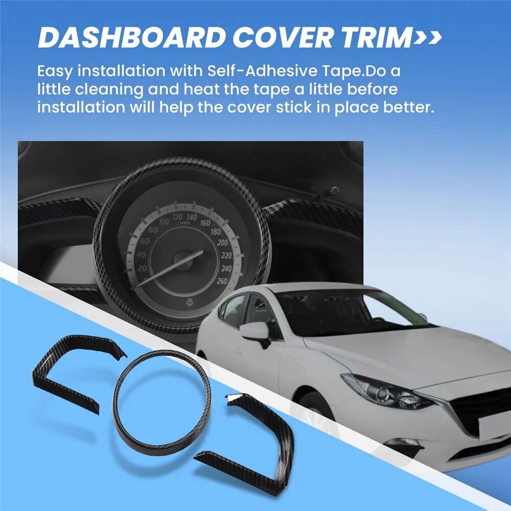 Для Mazda 3 Axela 2014-18 карбоновая отделка приборной панели Автомобильные детали и аксессуары (Узор из углеродного волокна)